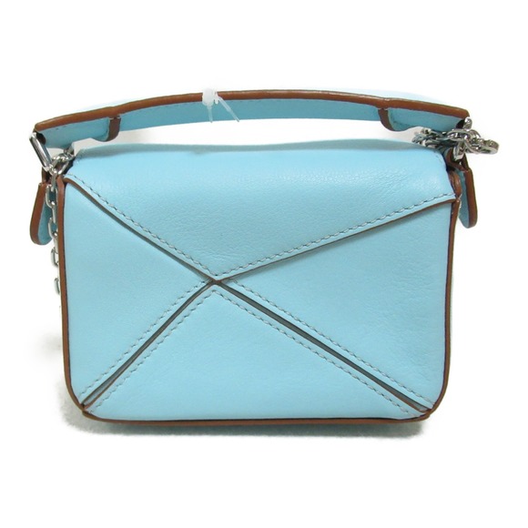 Loewe | Bags | Loewe Chain Bag Nano Leather Blue Puzzle Bag Shoulder ...